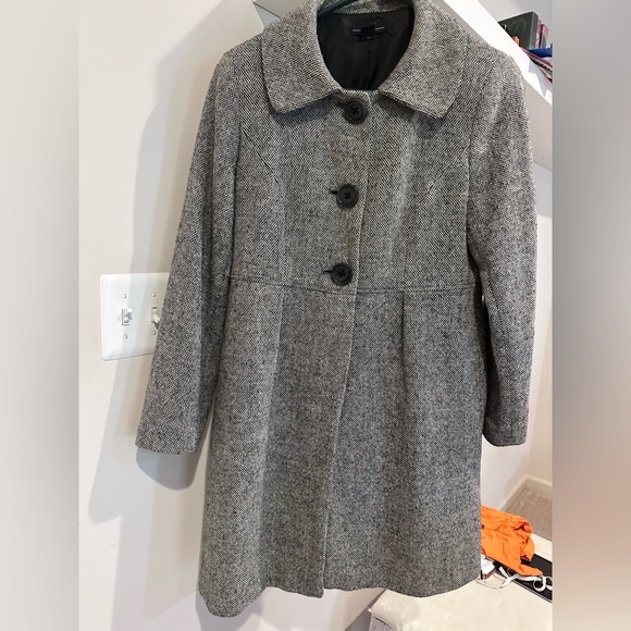 GAP | Jackets & Coats | Gap Womens Black Button Gray Trench Coat | Poshmark